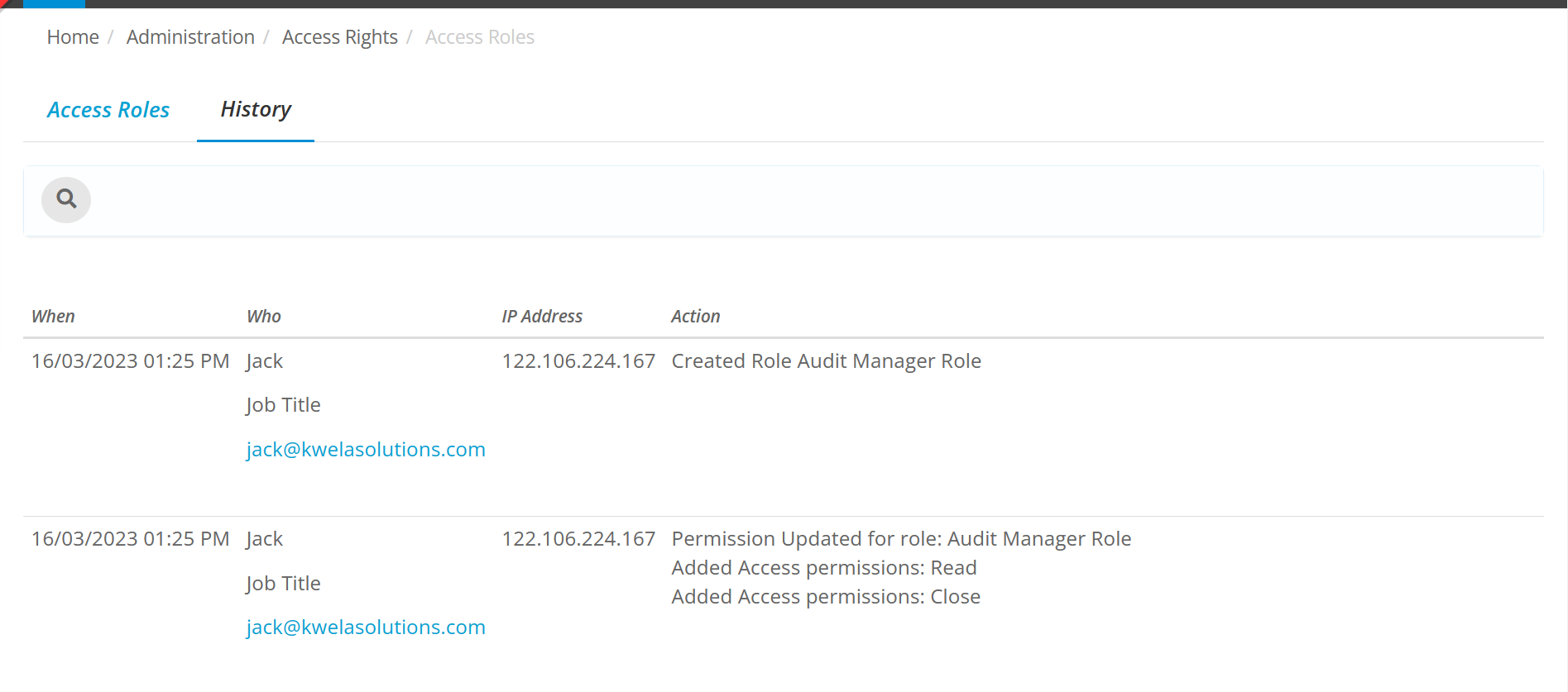 Access Rights History – Folio Help Centre