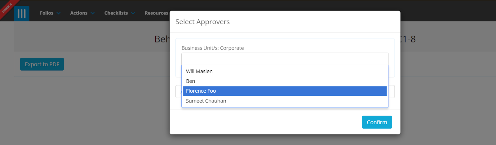 Create Link with Requester Selects Approvers – Folio Help Centre