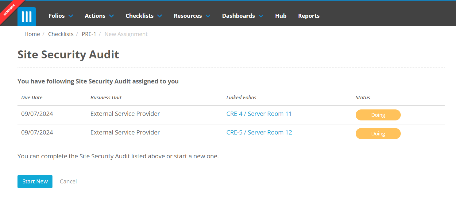 Using Checklist Create Link – Folio Help Centre
