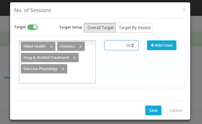 How do I set up breakdown by program/locations and targets for ...