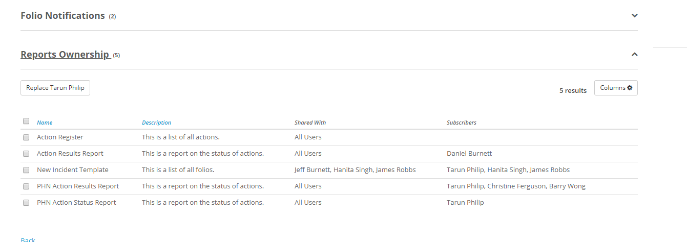 How do I change ownership of a report? – Folio Help Centre