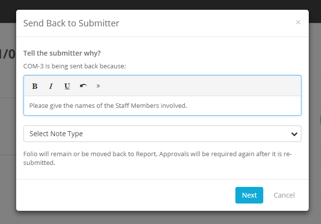 Sending a public link form back to the submitter – Folio Help Centre