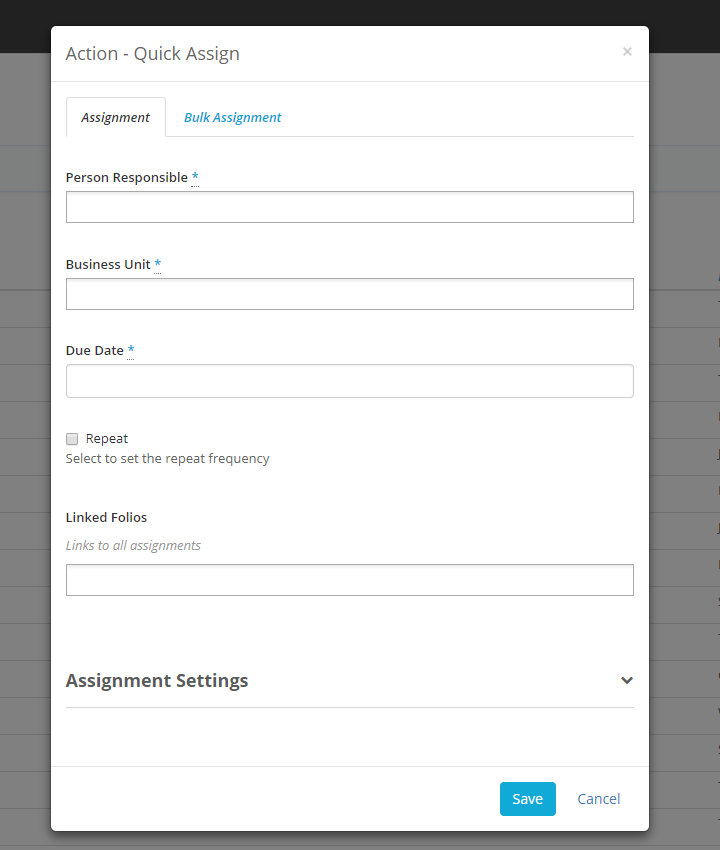 Assigning actions to users – Folio Help Centre