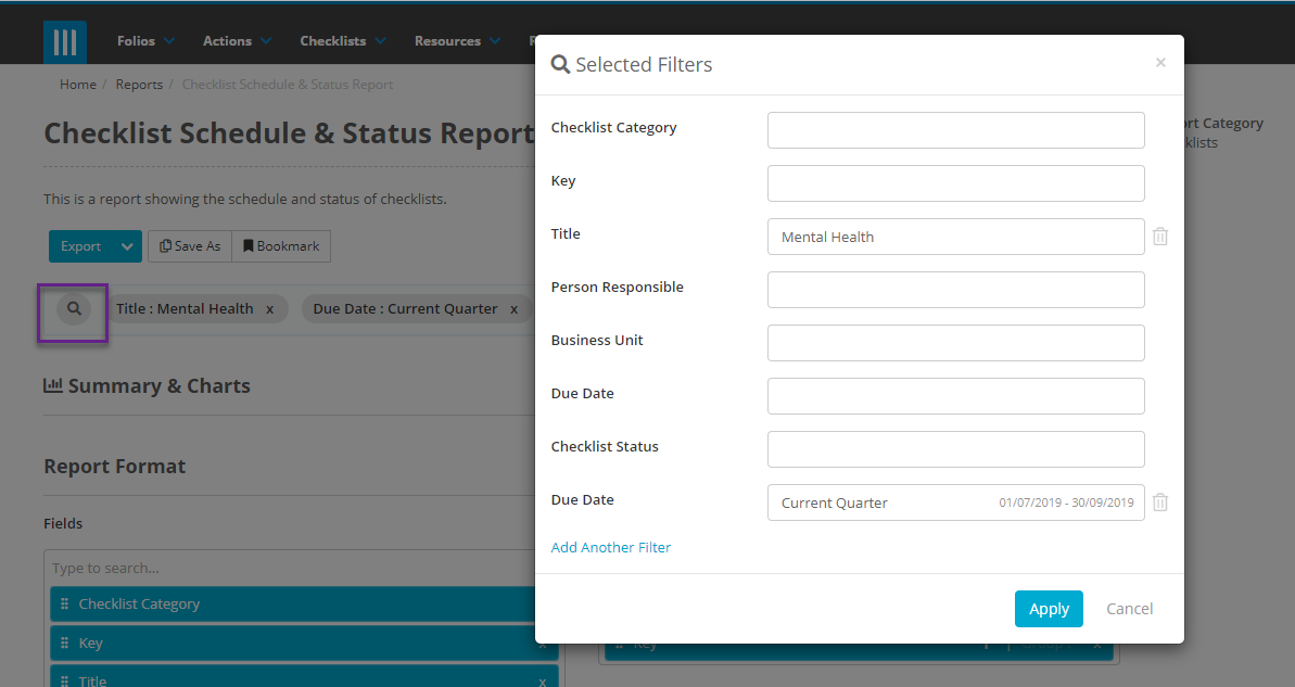 How do I make a Report across multiple Checklists? – Folio Help Centre