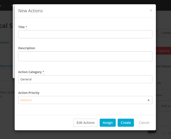 How do I link an action to a Folio (contract, risk or incident ...