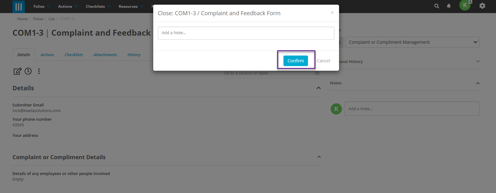 How do I close a Folio? – Folio Help Centre