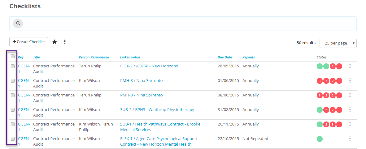 Linking multiple checklists to a Folio – Folio Help Centre