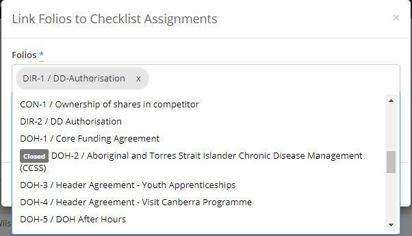 Linking multiple checklists to a Folio – Folio Help Centre