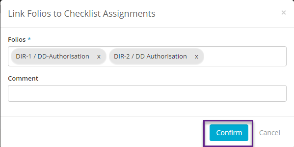 Linking multiple checklists to a Folio – Folio Help Centre