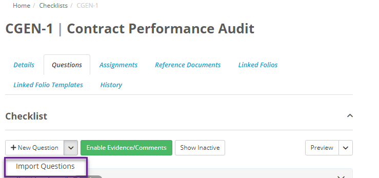 How do I Import checklist questions? – Folio Help Centre