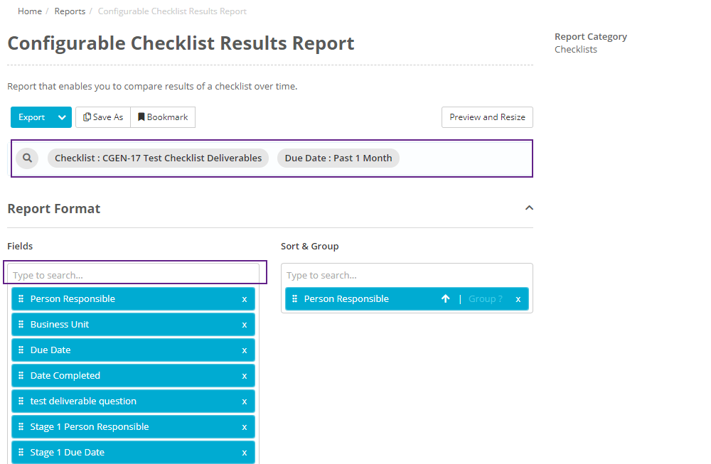 How do I run a Configurable Checklist Results Report? – Folio Help Centre