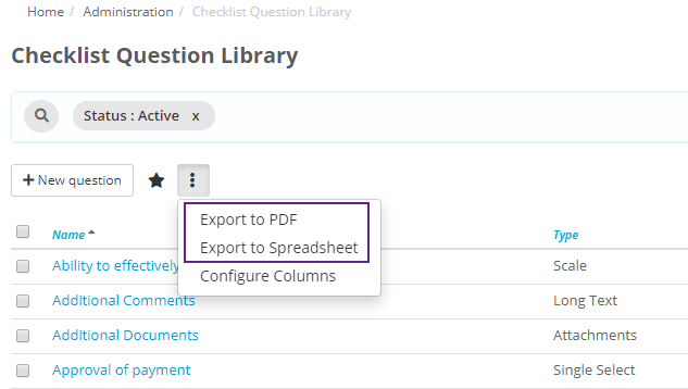 What is the Checklist Question Library? – Folio Help Centre
