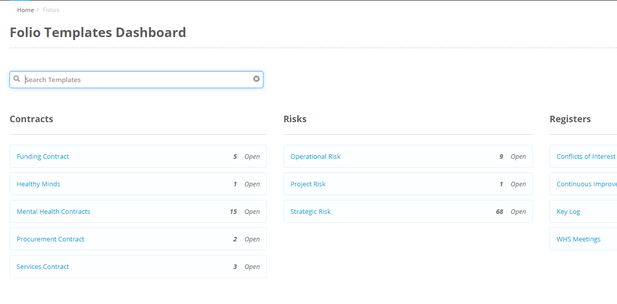 Folio Dashboards – Folio Help Centre