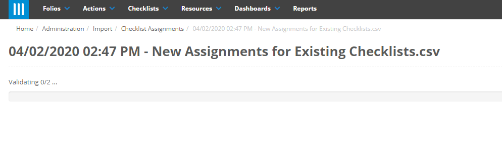 Importing Checklist Assignments – Folio Help Centre