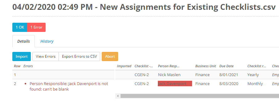 Importing Checklist Assignments – Folio Help Centre