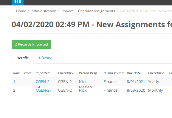 Importing Checklist Assignments – Folio Help Centre