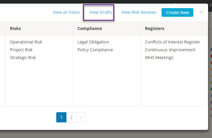 Draft Folios – Folio Help Centre