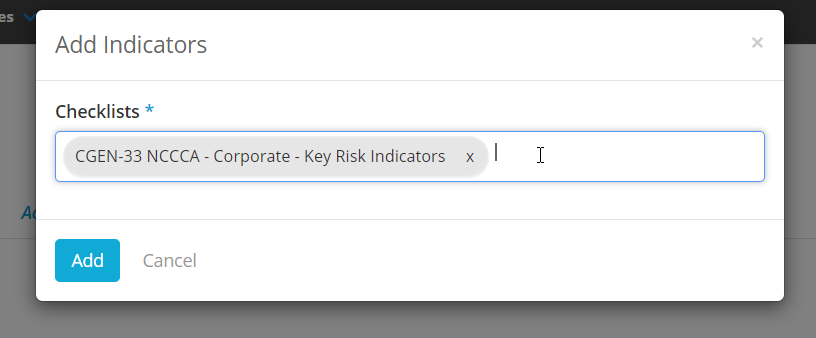 Setting up an Indicator Checklist – Folio Help Centre