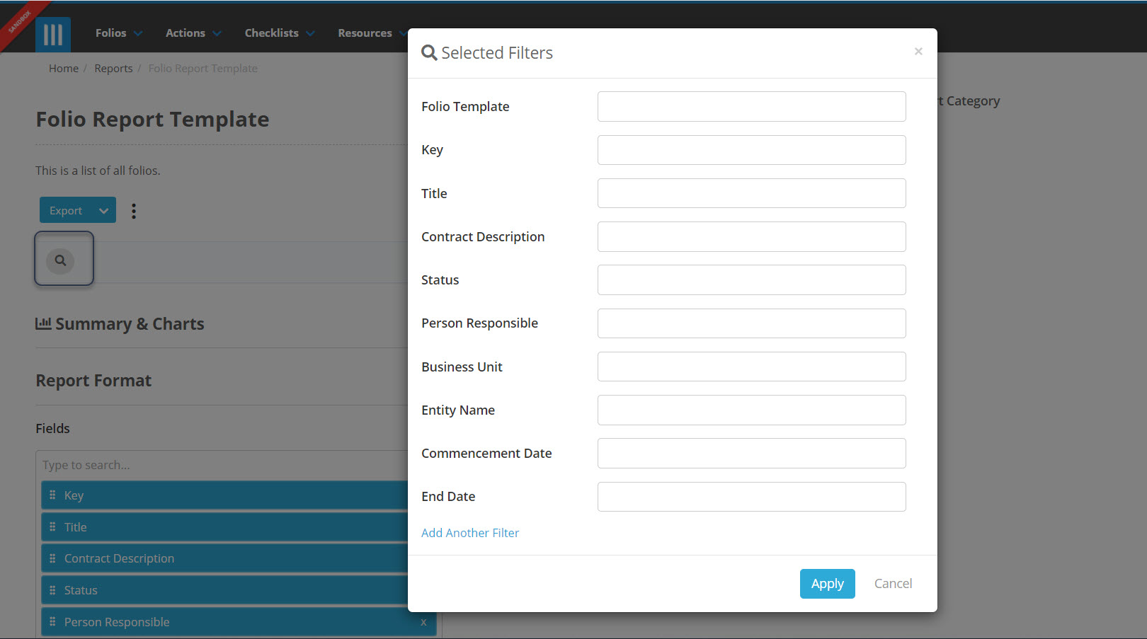 Folio Report Template – Folio Help Centre