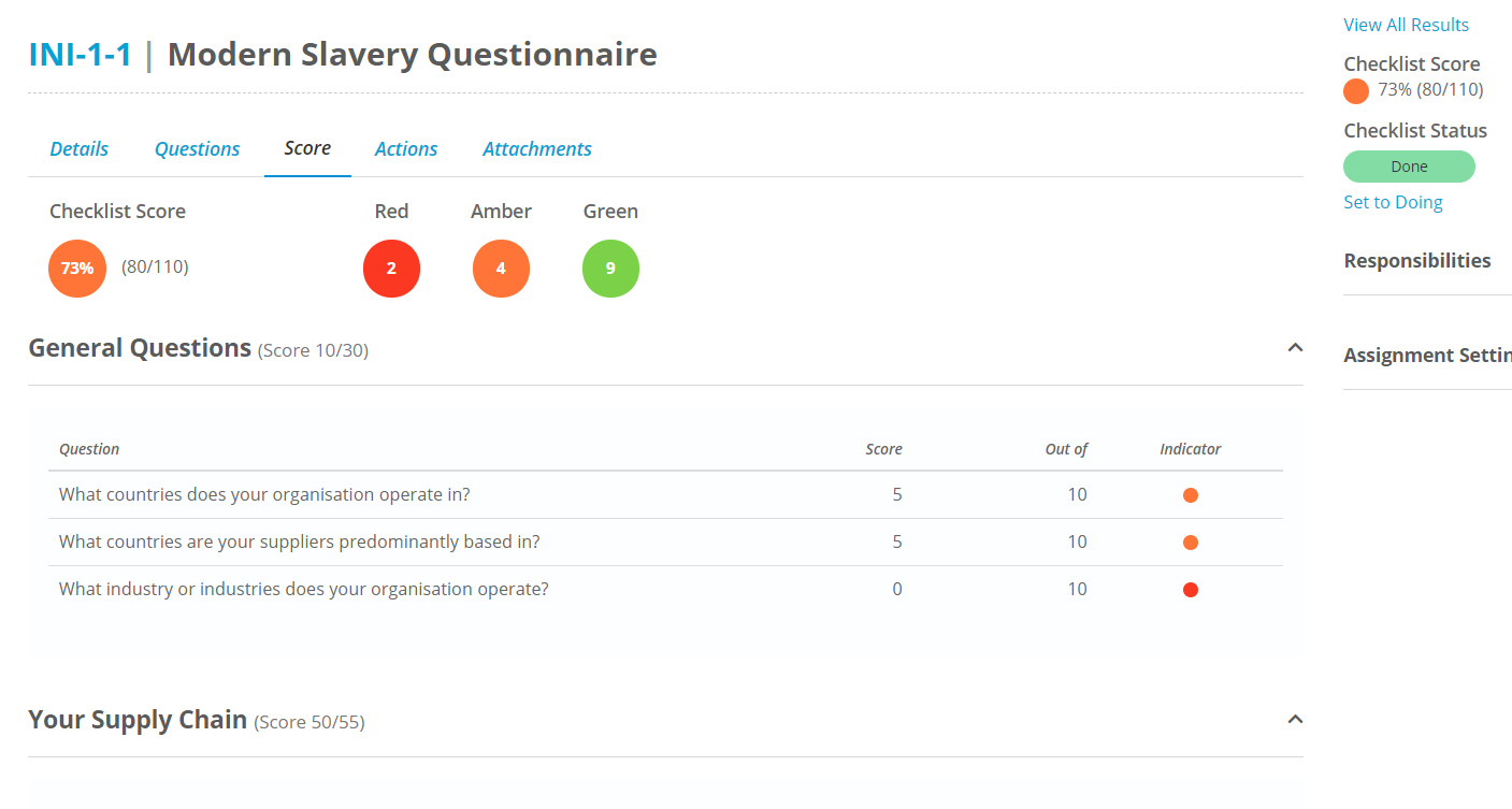 Viewing a Completed Checklist Score – Folio Help Centre