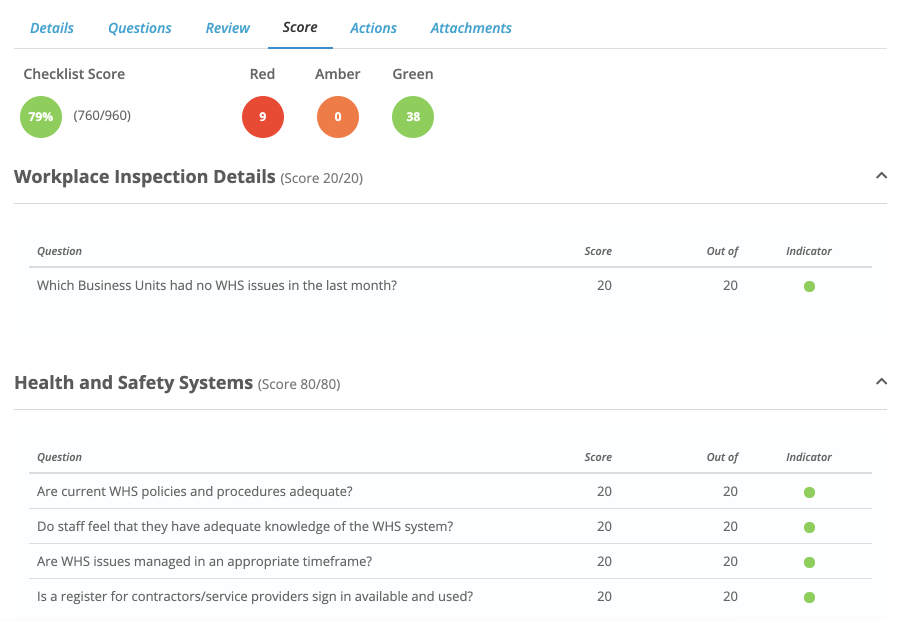 Viewing a Completed Checklist Score – Folio Help Centre