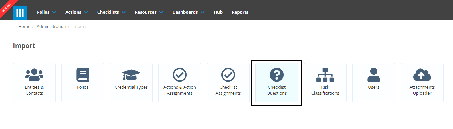 How do i import Checklist Indicator Questions – Folio Help Centre
