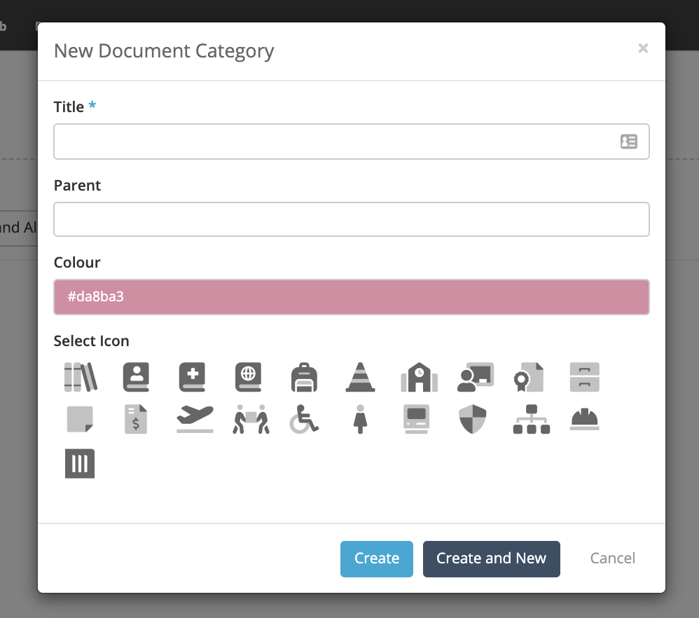 Document Categories – Folio Help Centre