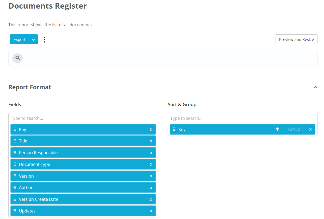 Document Register – Folio Help Centre