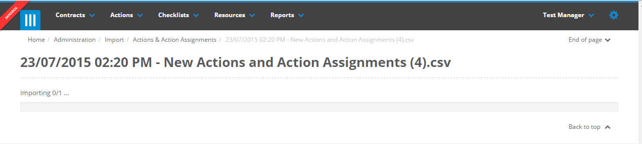 Importing new actions and action assignments – Folio Help Centre