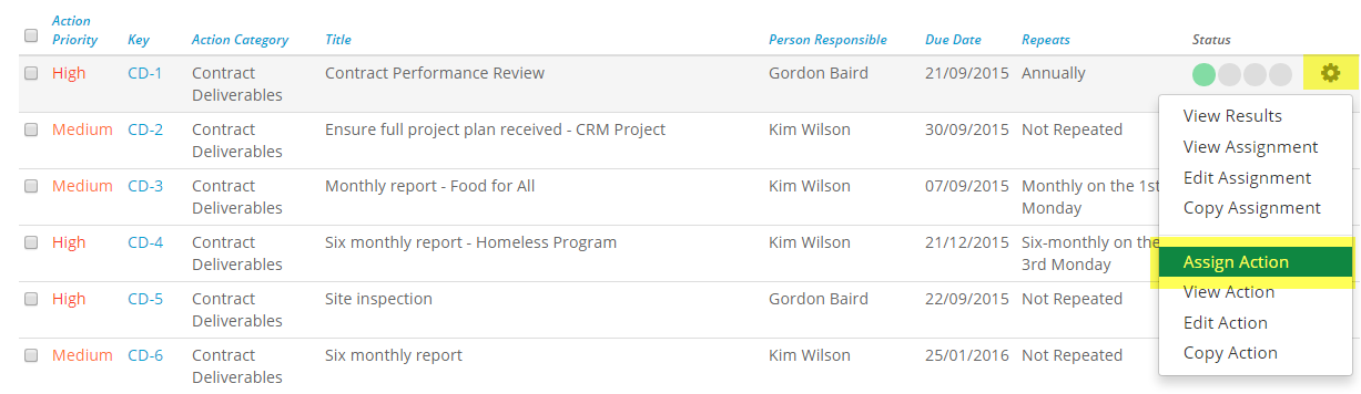 Assigning actions to users – Folio Help Centre